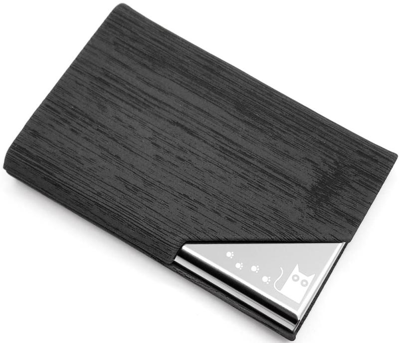 [Xsimant] 名刺入れ かっこいい猫 木柄 角が折れない 名刺ケース 男女兼用 マグネット式 1秒開閉 ビジネス【最新設計】最新のオリジナルなデザイン ビジネスシーンなどにおいて相手に深い印象を与えます。初対面でのイメージアップに。【...