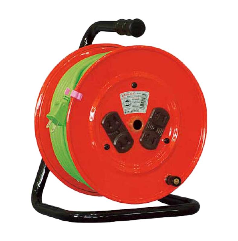 日動工業 電工ドラム 100V 屋内型 アース無し パイロットランプ無し 30m NR-304D●【定格電圧】125V●【定格電流】4A（全巻時）/15A（全延時）●【電線長（m）】30●【電線種】VCT1.25【mm2】×2心●【コンセン...