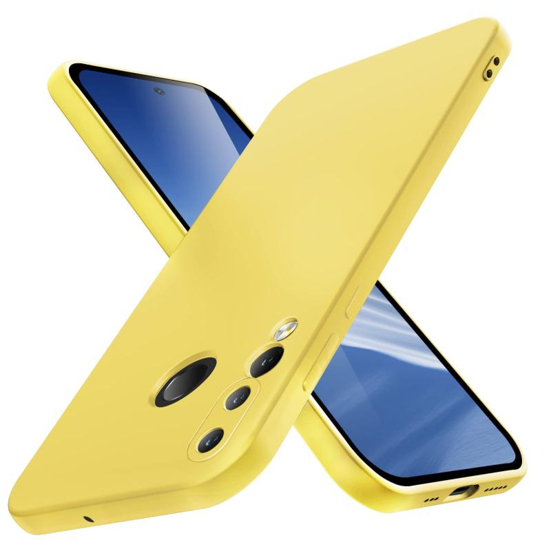 TLOMPLO 対応 HUAWEI P30 lite 用の ケース シリコン 耐衝撃 tpu 薄型 スリム 磨り表面 指紋防止カバー 柔らかい裏地 P30 lite カバー 耐衝撃 米軍MIL規格 ワイヤレス充電対応ストラップホール付き 黄...