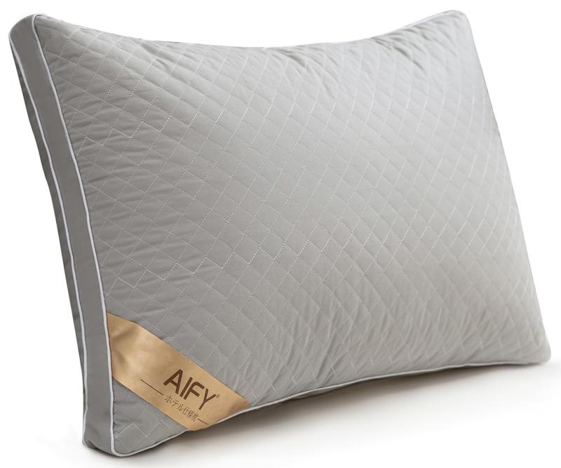 AIFY 枕 ホテル仕様 仰向け 柔らかい枕 寝心地良い枕 安眠 まくら 丸洗い可能 立体構造 チェック柄 43×63cm