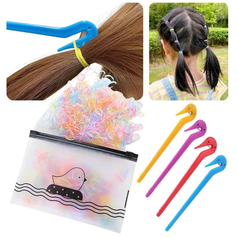 K-Bom ヘアゴム 子供 こども シリコン キッズ ベビー 赤ちゃん 女の子 ヘアゴムカッター付き ヘアアクセサリー 髪飾り 輪ゴム puバンド 細い からまない 1000本 大容量【快適な装着感】お子様のデリケートな髪に優しいシリコン製...