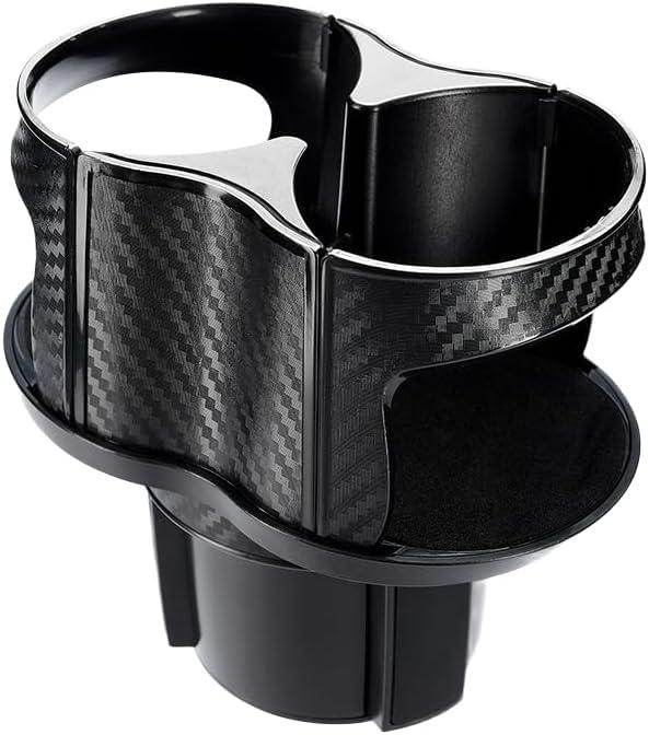 車用ドリンクホルダー コンパクト 2in1 丸型 カップホルダー 多機能 2つカップスタンド 調整可能ベース ドリンクホルダー ダブルドリンクイン 車内用品【2in1のデザイン】カーフォンホルダーとカーカップホルダーはツーインワンで、しっか...