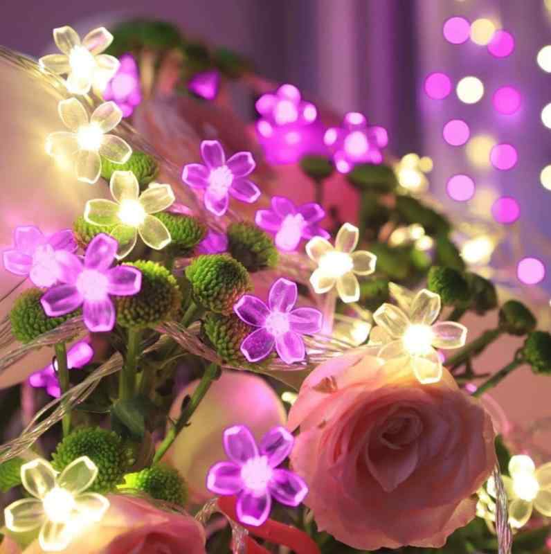 SITEDAN 桜 ストリングライト ソーラー イルミネーションライト 花 7M50電球 2色セット LED 屋外 フラワー ガーデンライト 8モード 防水 クリスマスライト 飾りライト【2色セット】長さ：7M、50LED；合計100球。 ...