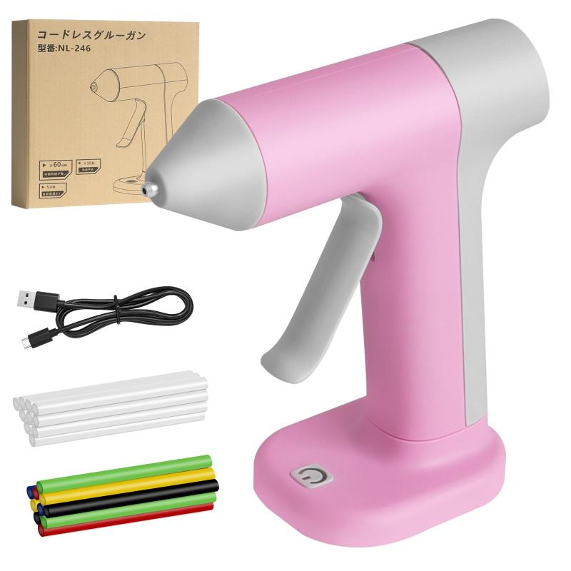 zingelyコードレスグルーガン 急速加熱 30秒予熱 小型軽量 自動電源オフ Waitley充電式2000mAhバッテリー付き DIY 手芸 家庭用 補修用 クラフト用 グルースティック20本付き7mm（Type-C充電対応）✅ 【30...