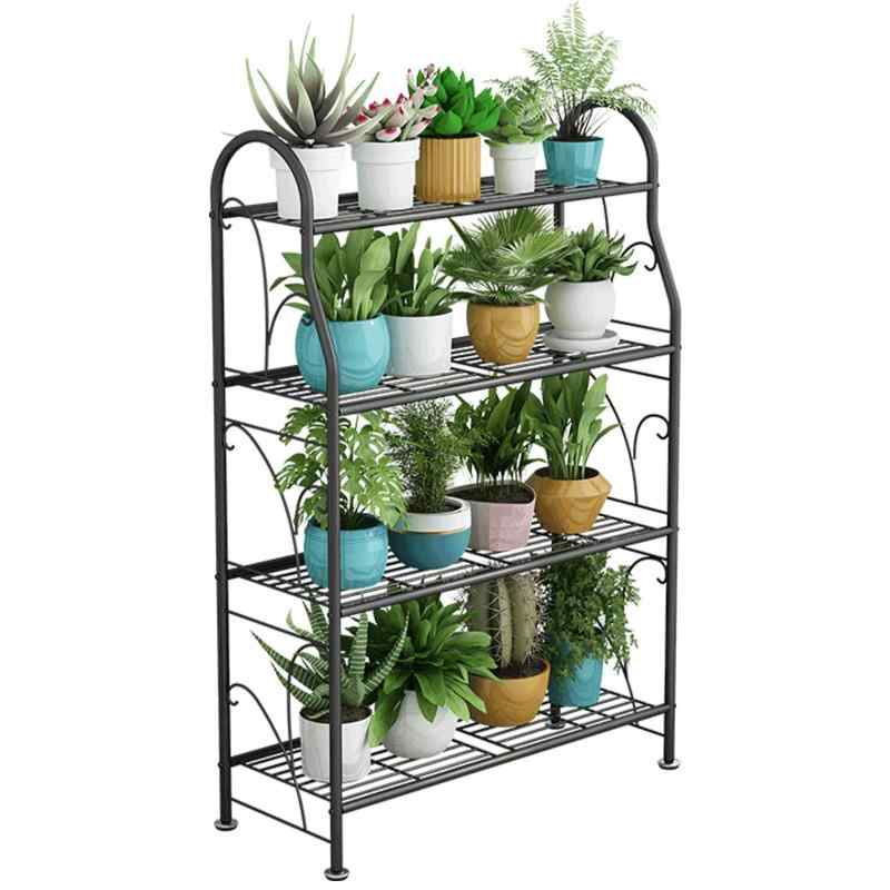 花台、フラワースタンド、4段プランタースタンド ラック 多肉植物スタンド多機能段付きフラワースタンドガーデニング用品 錬鉄製フロアスタンディングシェルフ植物 バルコニー、リビン