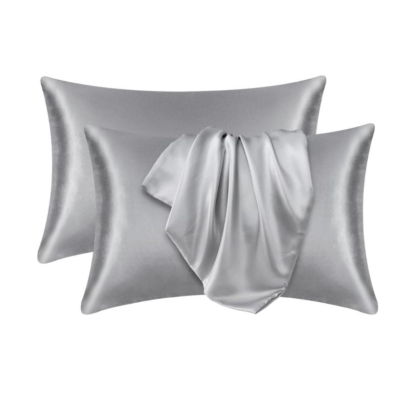 Derpilo 枕カバー 2枚組 両面サテン 封筒式ピローケース 洗える おしゃれ 冷感 肌に優しい 生地柔らかい 枕 100%サテン 保湿 ヘアケア ツヤツヤ 寝癖軽減 抗菌防臭 美髪・美肌 敏感肌に優しい