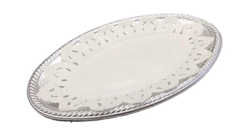 ニッチプラス(Niche Plus)日本製 使い捨て パーティープレート (レースペーパー付)10枚入 楕円形