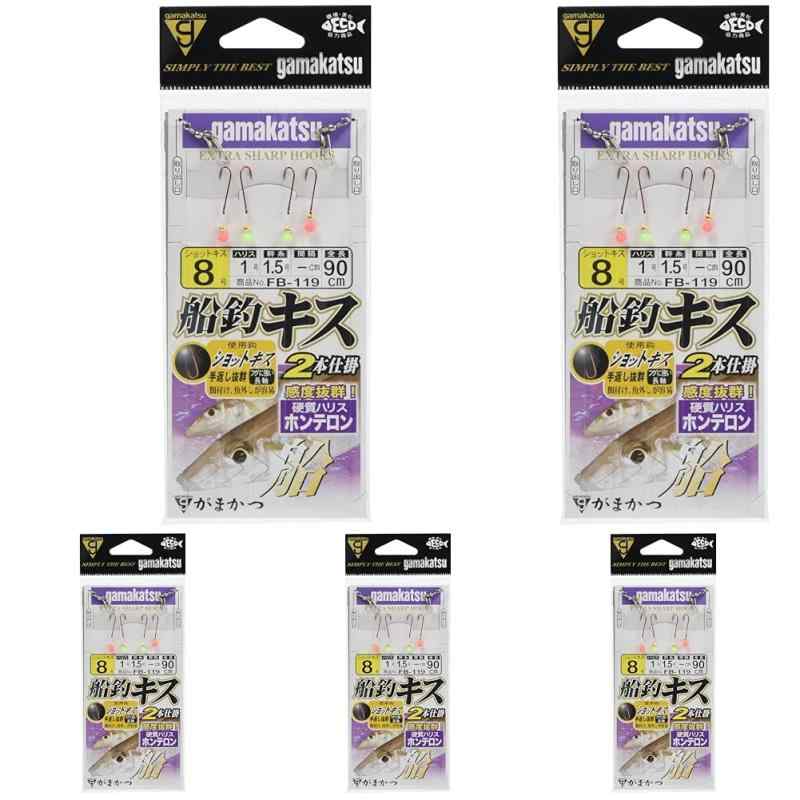 がまかつ(Gamakatsu) キス船釣仕掛 ショットキス赤2本 FB119 8号-ハリス1. 45252-8-1-07