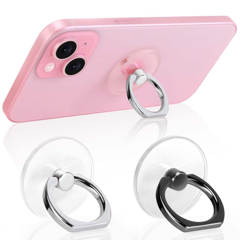 Jsoerpay スマホリング 透明 薄型 バンカーリング 360°回転 落下防止 指輪型 スタンド機能 スマホ用透明 スマホ リング、ほとんどのスマホ、タブレット、ケースに対応