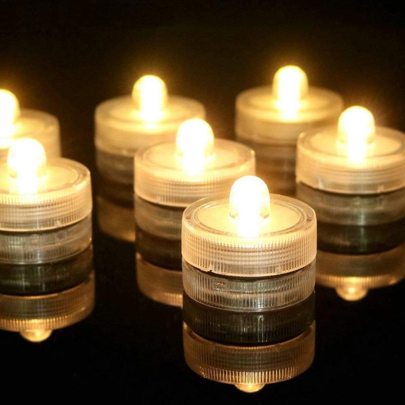 AITOO LED潜水キャンドルライト 防水 電池付き ろうそく 癒しの灯り 花瓶ライト 水中照明 蝋燭 無煙 電飾 おしゃれ パーディー クリスマス 結婚式 誕生日 屋外 室内飾り インテリアランプ 12個