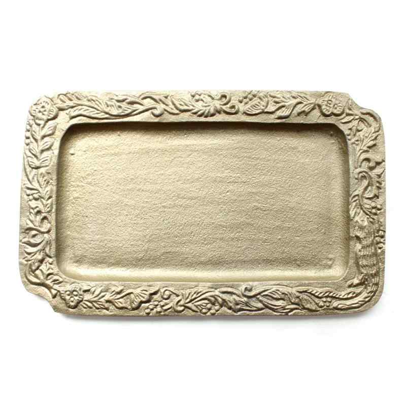 キーストーン アルミボタニカル レリーフトレイ W20×D1×L12.2cm KI052