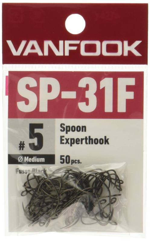 ヴァンフック(Vanfook) SP-31F スプーンエキスパート ミディアム 50本入り フッ素ブラック #5入数:50本入りフックサイズ:#5フックカラー:フッ素ブラックバーブレス仕様 / おすすめ用途:エリアトラウトフック品番:SP-31F