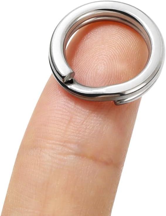 ステンレス鋼製 平 キーリング ホルダー 二重リング 軽量 外徑 15mm 17mm 20mm 25mm 28mm 30mm 32mm 35mmサビに強い 二重丸カン リング金具多機能-ウェビング、ストラップ、フラットコード、ベルト、キーホ...