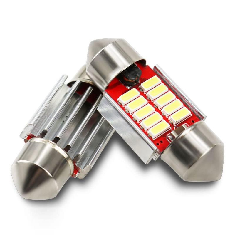 Nanpoku T10 31mm LED ルームランプ ホワイト 6000K 4014SMD 10連 12V車用 キャンセラー内蔵 定電流回路 無極性 ledルームライト/室内灯/ナンバー灯 2個入り