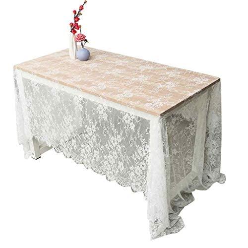 Formemory レース テーブルクロス 花柄 結婚式 パーティー 北欧風 刺繍 テーブル飾り 裁縫 生地 DIY ラッセルレース