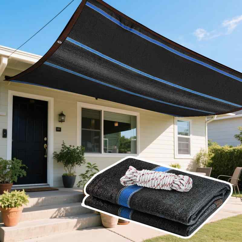 Chuqisheji 遮光ネット 2m*2m 日除けシェード UVカット 暑さ対策 防塵 園芸用品 農業用品 窓 ベランダ 屋根 ヤード 廊下 カーポート 2m 3m 4m 5m 6m 7m 8m 9m 10m 高密度ポリエチレン製 グリーン