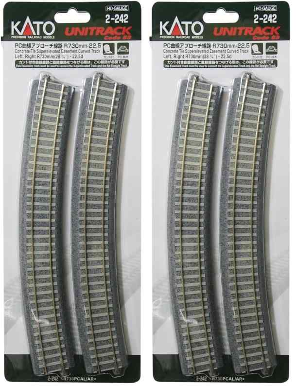 KATO HOゲージ PC曲線アプローチ線路 R730-22.5° 左右各2本入 2-242 鉄道模型用品