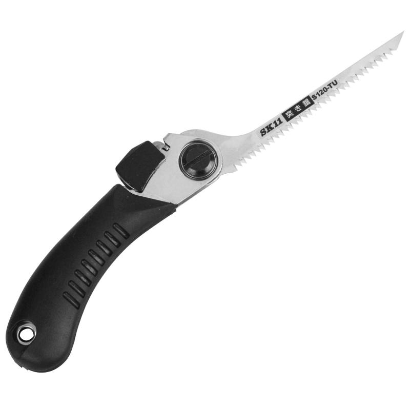 SK11(エスケー11) 替刃式折込鋸 刃渡り 120mm 突き鋸用 軽量・コンパクト・ポケットサイズ S120-TU刃渡り:120mm刃厚:1.3mm目数:10枚目刃部仕上:ニッケルメッキ・衝撃焼入れ刃:SK-5