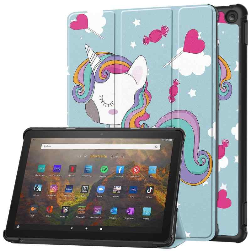 Gosento For Fire HD 10 2023 ケース New Fire HD 10 / 10 Plus 第13世代 スタンド機能付き 開閉式三つ折薄型スタンドケース PUレザー Fire HD10 2023 カバー