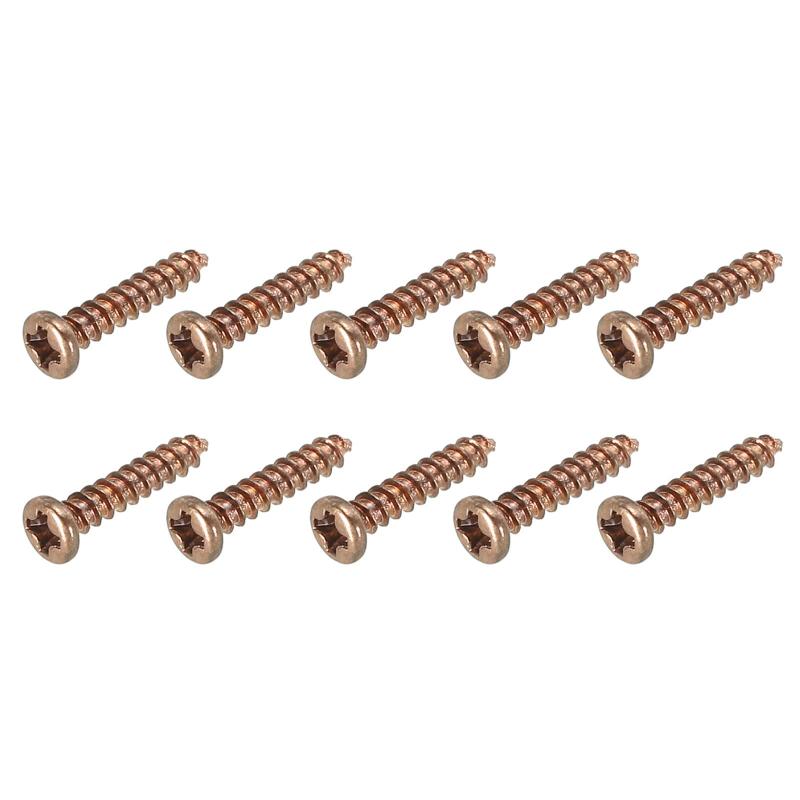 PATIKIL ギターチューナーネジ 金属 ギターチューナーチューニングペグ マシンヘッド 十字穴付きねじ 2.1*10 mm 鉄 銅 エレクトリックベース フォークギター用 20個これは主にエレキギター、エレクトリックベース、フォーククラ...