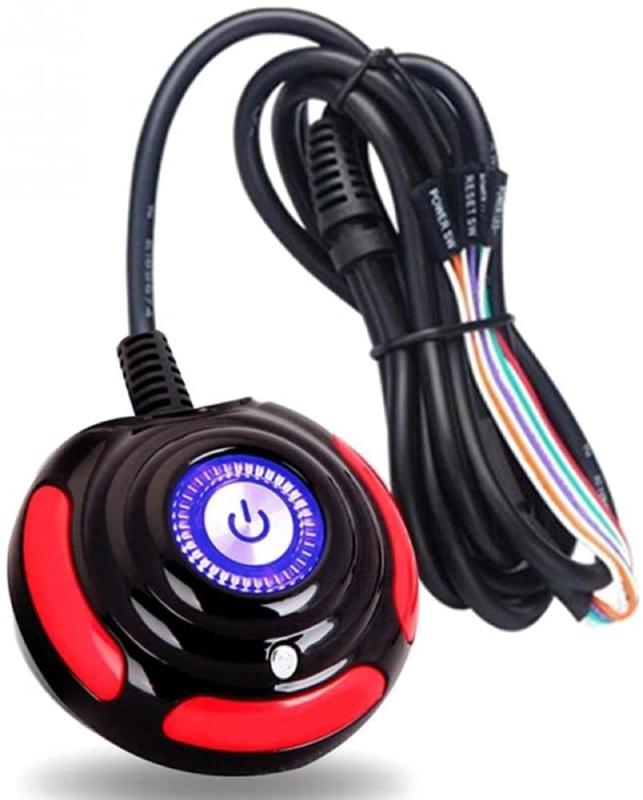 YFFSFDC PC電源代替えボタン PC電源スイッチ 外付け電源ボタン パソコンリセットスイッチ デスクトップコンピューターケース用 電源ランプ HDDランプ リセット ケーブル 電源指示ライト 接触1.パソコンの電源ボタンを手が届く範囲...