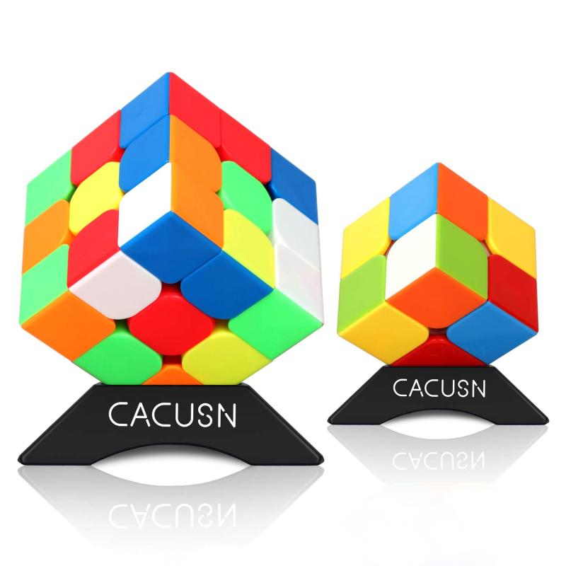 CACUSN 立体パズル 回転スムーズ 競技用キューブ 世界基準配色 スタンド付き 2個セット
