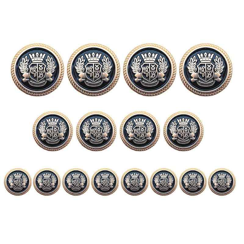 Chunyu ボタン ブレザー ボタン メタルボタン レトロなボタン 洋服用 コート用ボタン 交換 修理 15mm 20mm 25mm 16個セット（ゴールデン ブラック）