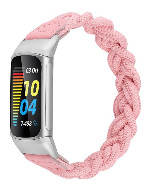 Fitbit Charge6／Charge5 バンド 伸縮性 フィットビット チャージ6／5に対応 編み込みバンド 男女兼用 スポーツ 交換ベルト 柔らかいシリコーン糸混紡リサイクルヤーン素材 耐衝撃 防汗 細身 軽量【対応機種】Fitbi...