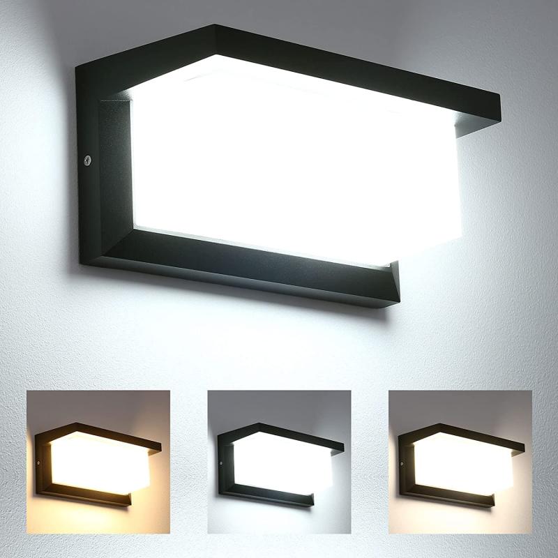 Lightess LED 玄関ライト ポーチライト 防水防雨IP65 ウォールライト ブラケットライト 3色調光可能 アウトドアライト 廊下灯 ガーデンライト 門柱灯 防犯ライト 玄関照明 壁掛け照明 18W