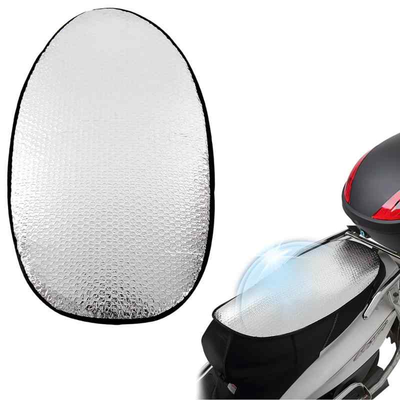 バイクシートカバー 原付 オートバイ シートカバー 原付 日焼け止め断熱オートバイシートパッド 遮熱サンシェード 防水 汚れ防止 汎用タイプ 取り付け簡単 両面はアルミニウムの膜 座り心日焼け止めバイクシートカバー：この原付 シートカバーは...