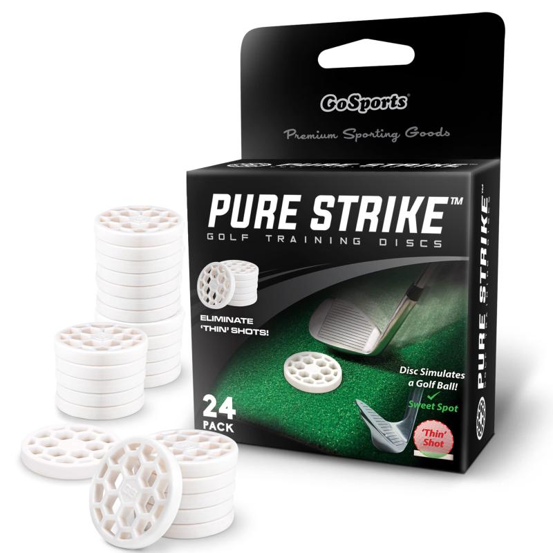 アプローチ [スイートスポット ディスク 室内 屋外] PURE STRIKE GoSports ゴルフ ウェッジ アイアン 練習 24枚入り✅スイートスポットを捉える練習にPURE STRIKE スイートスポット ディスク✅理想的なスイン...