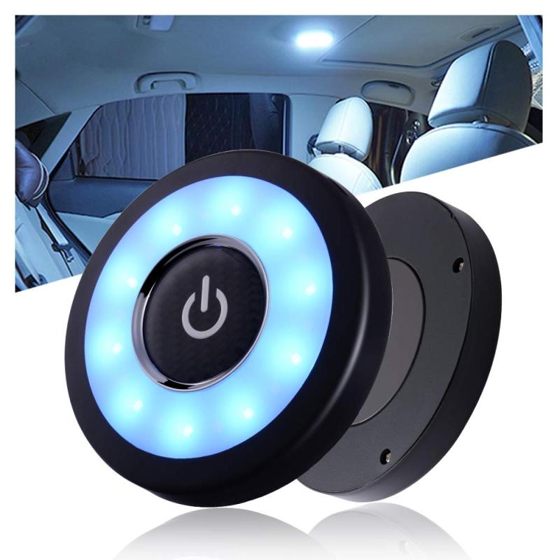XCSOURCE 車内灯 吸着式 車 LED ライト 3パターン色切替 ルームランプ 車内ライト ワードローブ マグネット内蔵 耐衝撃 本棚 超高輝度 USB充電 青光 白光 ブルー ホワイト JPW002