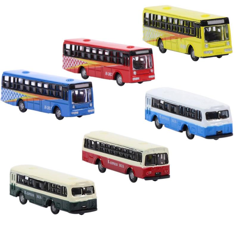 バス模型 ミニバス 用 1:150 6本入り ジオラマ 教育 DIY 用バス模型 ミニバス 車模型入数：6本入り参考比率：1:150，N比率などに適用サイズ：65×15×20mm材質: 金属