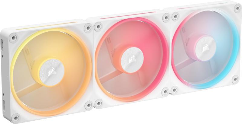 CORSAIR iCUE LINK LX120-R RGB スターターキット 120mm PWM PCケースファン デュアルライトループ トリプルパック ホワイト CO-9051054-WW完璧なルックスのリバースローター:吸気用に取り付け...