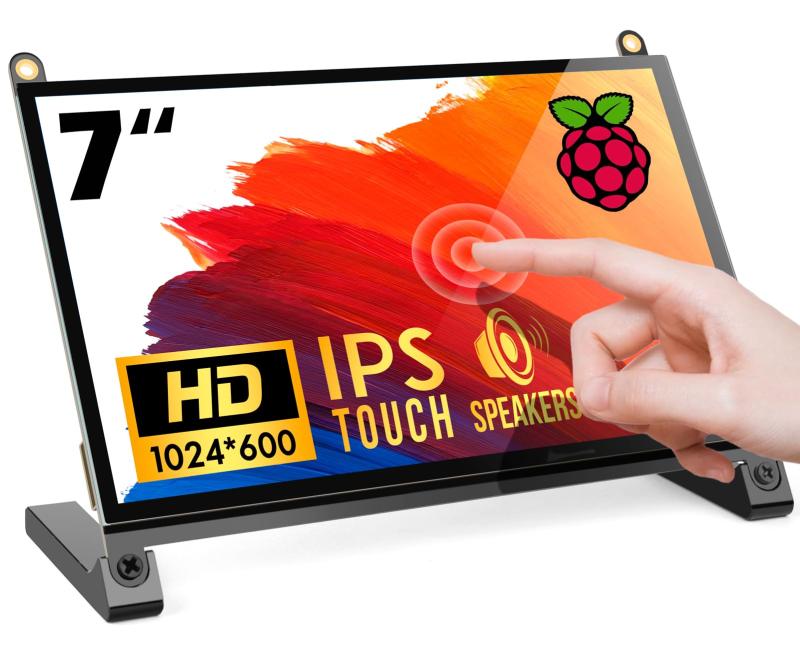 ROADOM Raspberry Pi用タッチモニター IPS 1024X600 スピーカー内蔵 Raspberry Pi 4/3/2/1 Xbox PS4 Ubuntu Windows 7/8/10に適用…