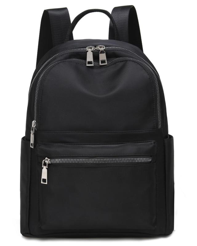 [zhongningyifeng] リュック レディース ナイロン 撥水 軽量 大容量 おしゃれ リュックサックシルバーファスナー 通勤 通学 旅行【シルバー金具のリュック登場】シンプルで落ち着いた印象のシルバーファスナーリュックが欲しいそ...