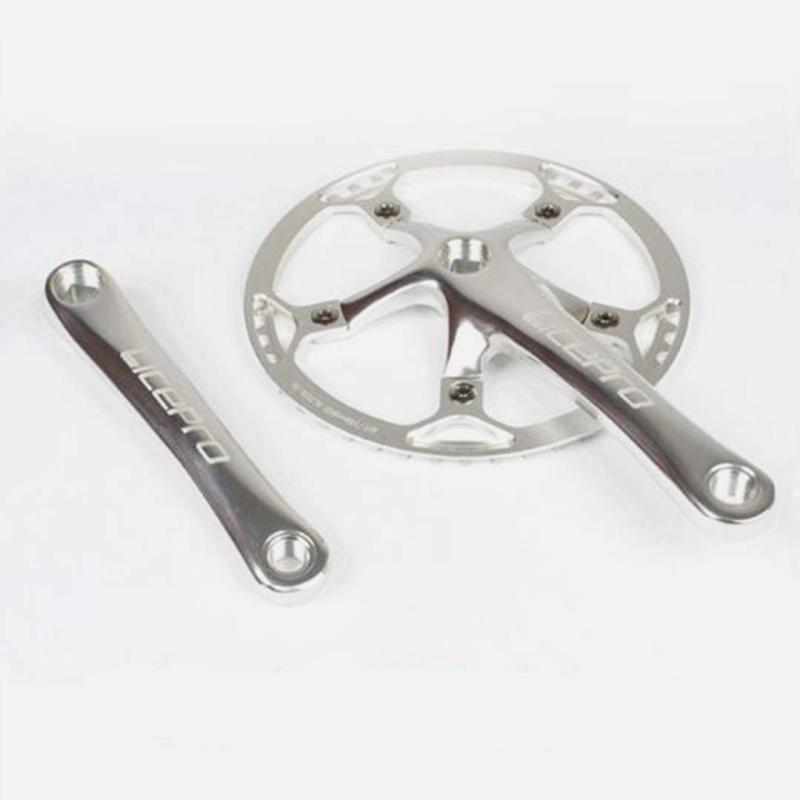 Folding Bike Square Bicycle Crank Crankset BCD130 Single 45/47/53/56/58T Chainwheel Aluminum Alloy Crankset (銀色, 45T)直径：...