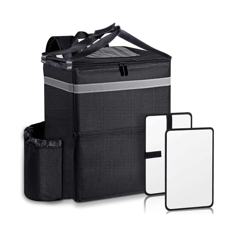 [Yushang] 保冷 保温デリバリーバッグ 配達用 宅配デリバリーリュック ウーバッグ 35L大容量 耐荷重 お寿司 お弁当配達に最適 業務用フード食事ピザバック 2x仕切り【基本情報】「材質」防水オックスフォード+真珠綿+アルミホイル...