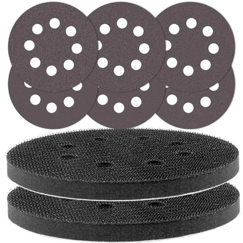 30枚サンドペーパーと曲⾯⽤8穴アダプター125mmクッションパッドセット、ランダムサンダー専⽤交換⽤、計 32pcs30枚サンドペーパーと曲⾯⽤アダプター125mmクッションパッド2個セット、ランダムサンダー専⽤交換⽤【30枚サンドペーパ...