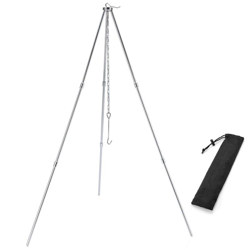 焚き火台 トライポッド 焚き火三脚 焚火缶 高さ調節可能 安定性高い コンパクト 軽量 焚き火 キャンプ アウトドア用 収納バッグ付き