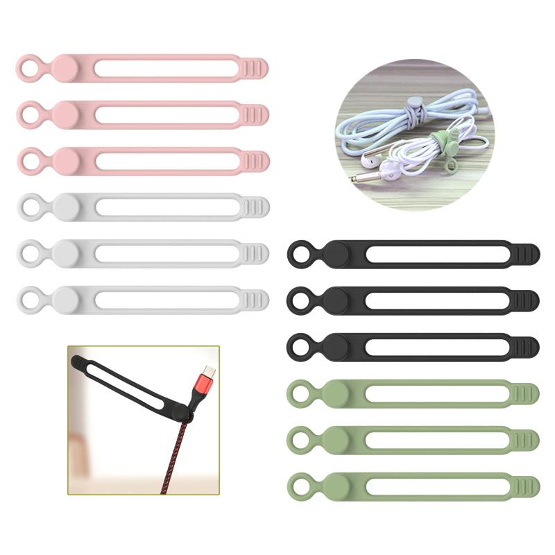 UMUST ケーブルタイ シリコン製 再利用可能なケーブル管理オーガナイザー ケーブルストラップ コードタイ 多目的 伸縮コードオーガナイザー ケーブルコードワイヤーの束ねと固定用