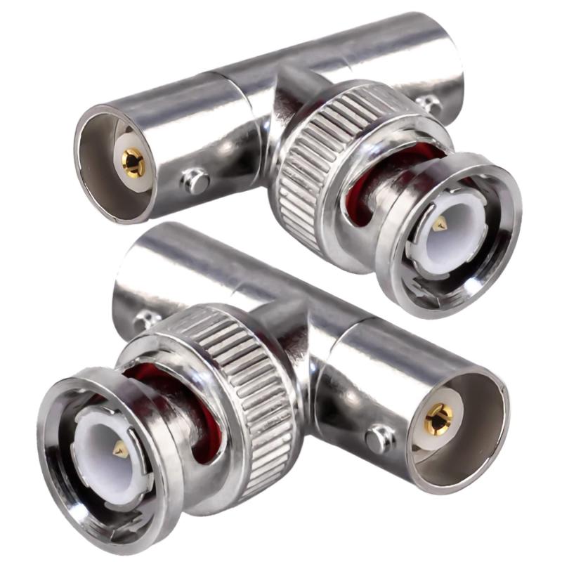 BNC トリプル T 型コネクタ BNC オス - デュアル BNC メス T 型 RF 同軸アダプタ、同軸ケーブル セキュリティ CCTV DVR カメラ用 BNC 3 ウェイ スプリッタ コンバイナタイプと詳細: BNC オスからデュア...