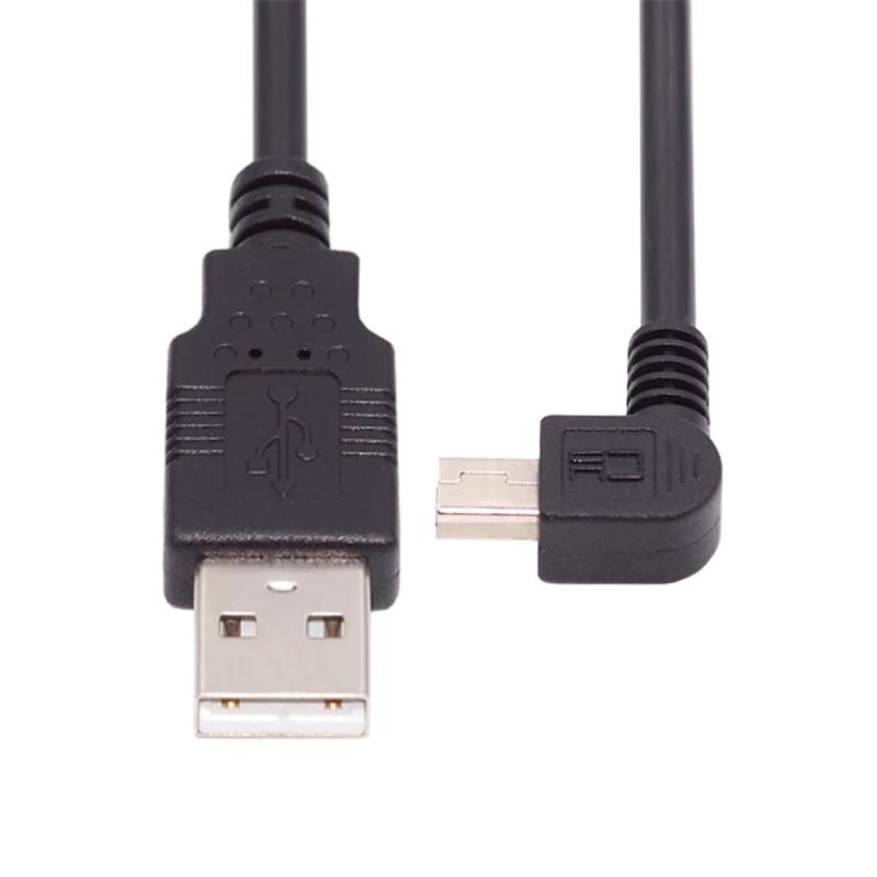 JSER ミニ USB B タイプ 5 ピン オス 90 度角度付き USB 2.0 オス データ ケーブル (フェライト付き)