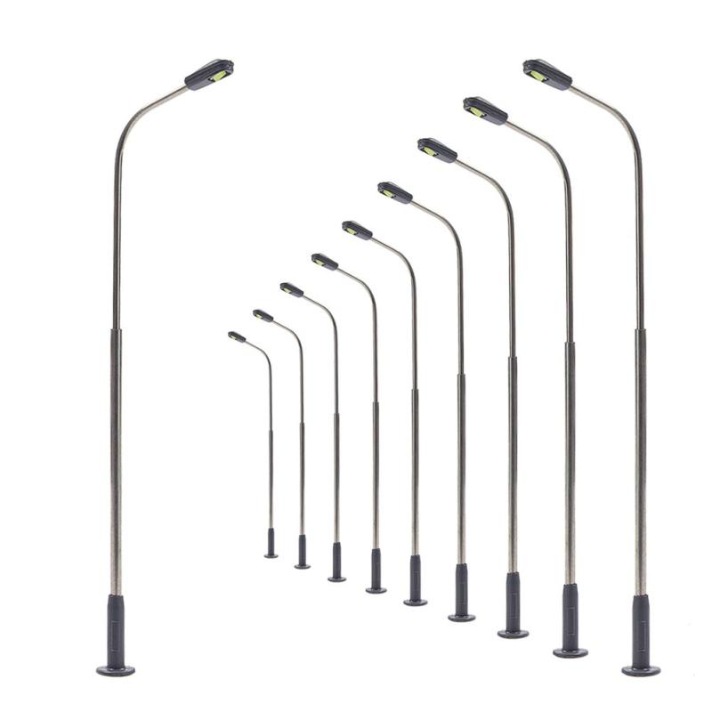 モデル街灯 道路灯 街灯柱 LED ライト 白 温白色 78mm 1:87~1:120 10本入り 鉄道模型 建物模型 ジオラマ 情景コレクション 教育 DIY10本入りモデル街灯 道路灯 街灯柱材質: 金属参考比率：1:87〜1:120,...