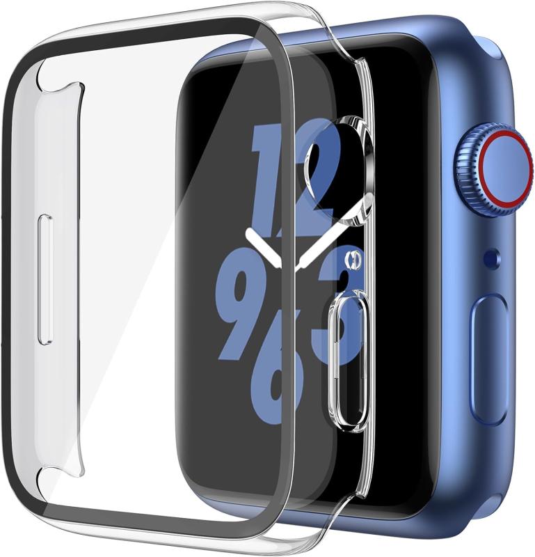 ULOE 2個入り Apple Watch 10 用 ケース アップルウォッチ用 ケース 一体型 新デザイン 超薄型 PC+ガラス素材 高透過率 対応 Apple Watch 10 カバー 全面保護 高透過率 装着簡単 傷防止 高耐久 耐衝撃