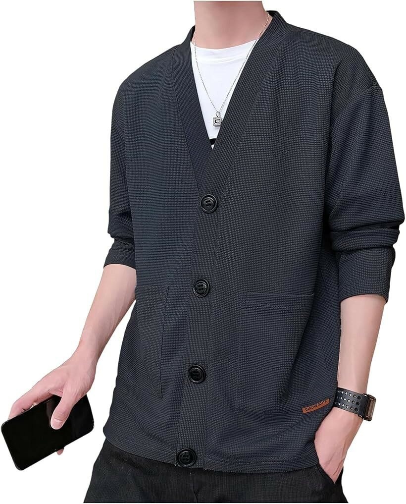 バリエーションコード : 2b9ruj21kn商品コード2b9ru9xkcv商品名クロス Vネックカーディガン メンズ 長袖 大きめ ビジネス カジュアル 御洒落 アウター おしゃれ ボタン ジャケット ポケット付き 大きいサイズ ノーカラ...