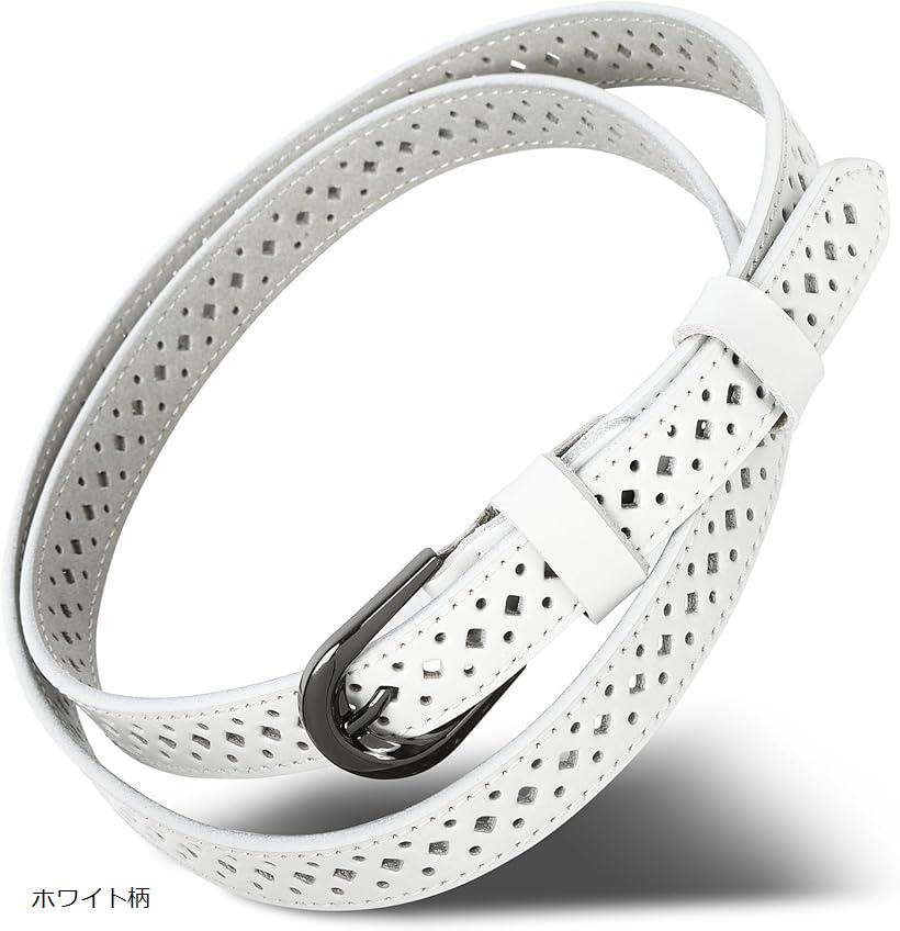 レディース細めのベルト。幅広い年齢層でご使用頂けるシンプルで飽きの来ないデザイン。無地、柄、メッシュタイプの3種類。女性らしさを引き出す牛本革の本物志向のベルトです。ビジネス、就職活動、レジャー、ゴルフにも。フォーマル/カジュアルどちらでも...