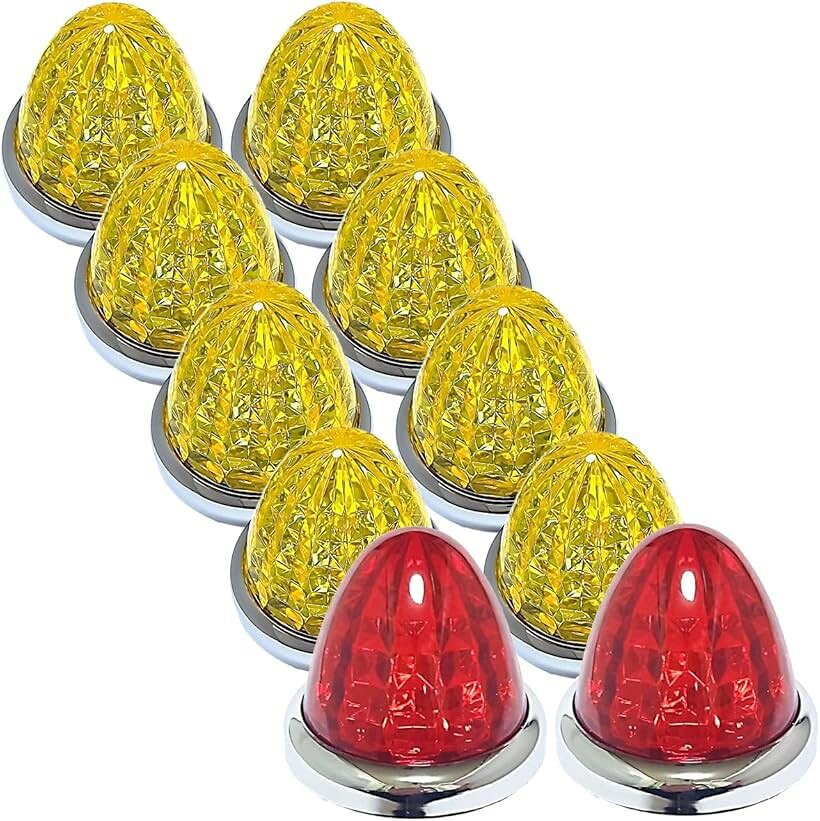 バリエーションコード : 2b8d22w0oj商品コード2b2pgn1kf6商品名互換品24V トラック用 LED マーカーランプ サイド マーカー 8面クリスタルカット仕様 16LED 汎用 10個セット メッキリング イエローレンズ/レ...