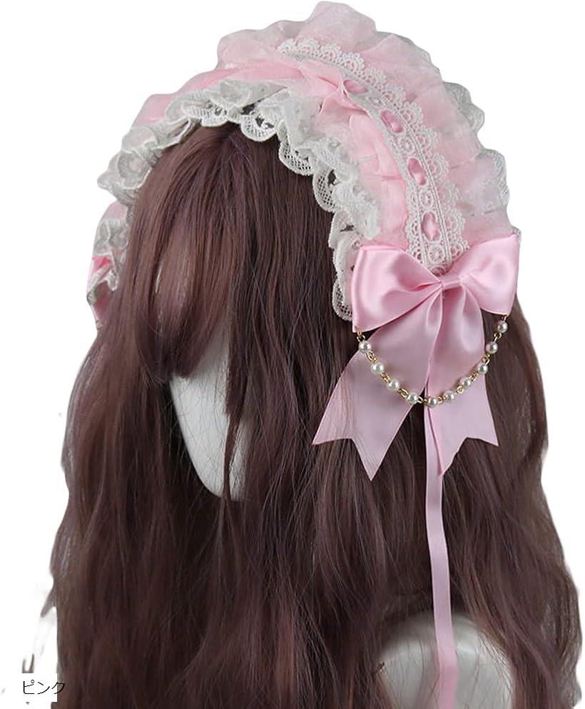 ・コスプレ、文化祭、メイド喫茶、イベントやロリータファッションにおすすめのカチューシャ。フリルのレースがたっぷりあしらわれ、両サイドのリボン、パールビーズが上品。ヘアピン付きで装着しやすいヘッドドレス。・刺繍レースにチュール生地、チュールレ...