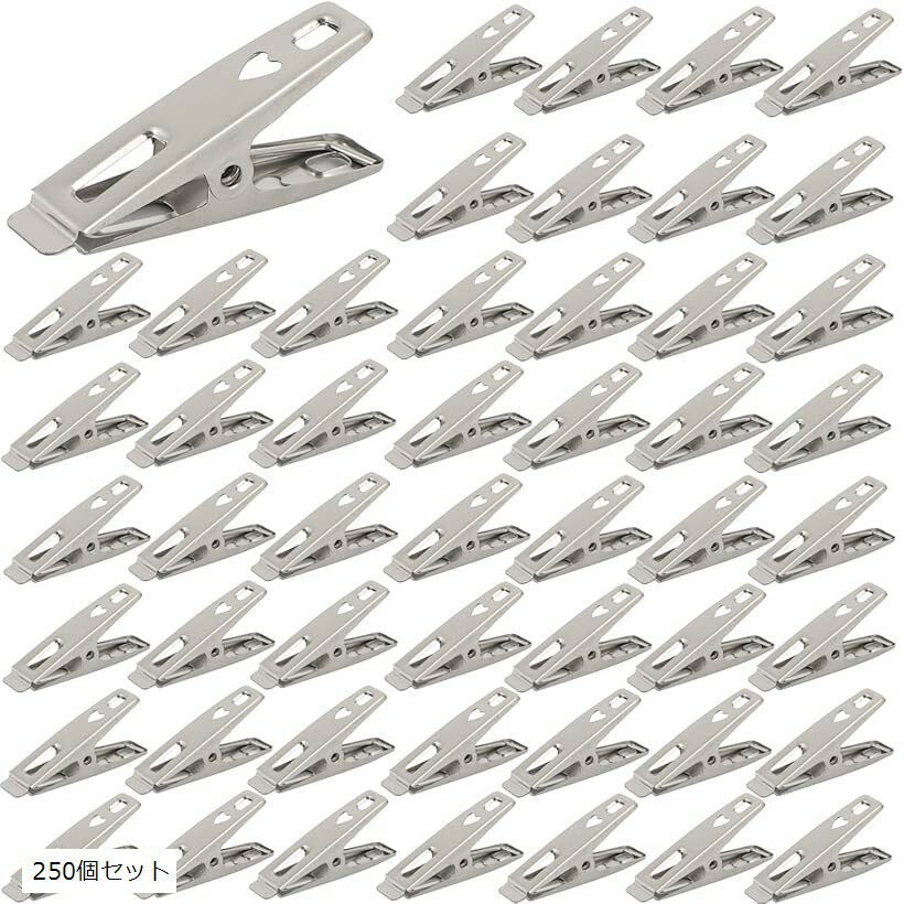 「錆びにくいステンレス製」耐食性(錆び)に強いステンレス製で光沢を抑えたマットな質感が綺麗で清潔感を演出します。耐久性にも優れているため、室内室外問わず永い間ご使用いただけます。「毎日たくさん使える50個セット」大容量50個セットなので洗濯...